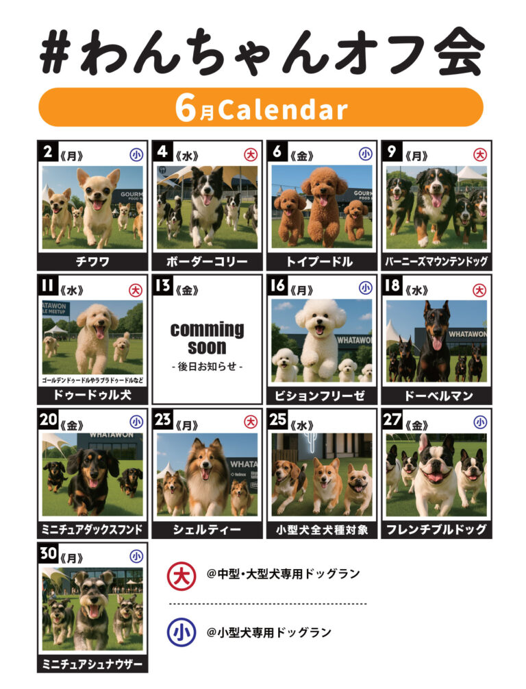 わんちゃんオフ会カレンダー｜WHATAWON（ワタワン） | WHATAWON（ワタワン）